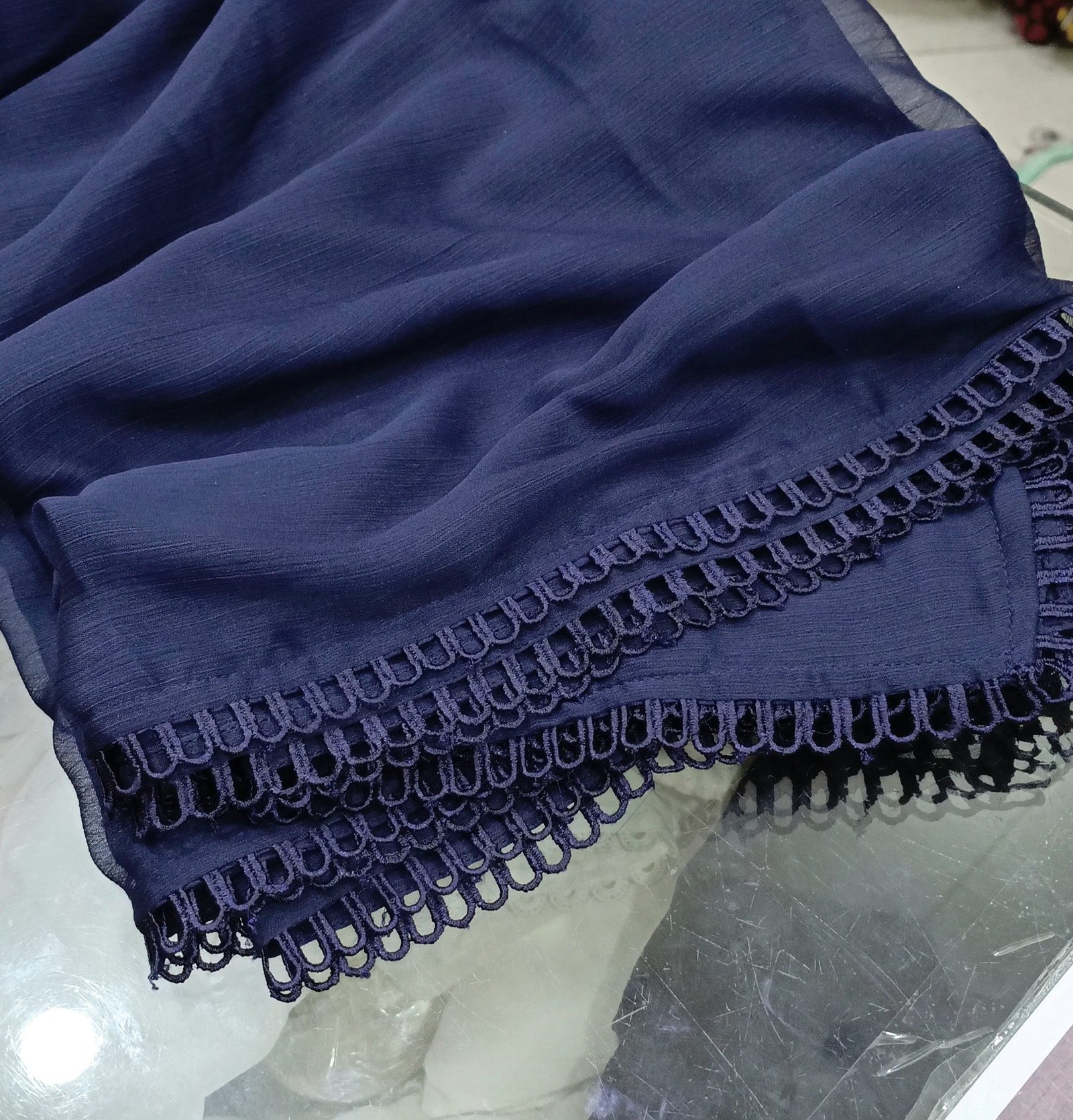 Crinkle Chiffon 04 side Lace Dupatta for Ladies& women by Roop Mahal.pk ...
